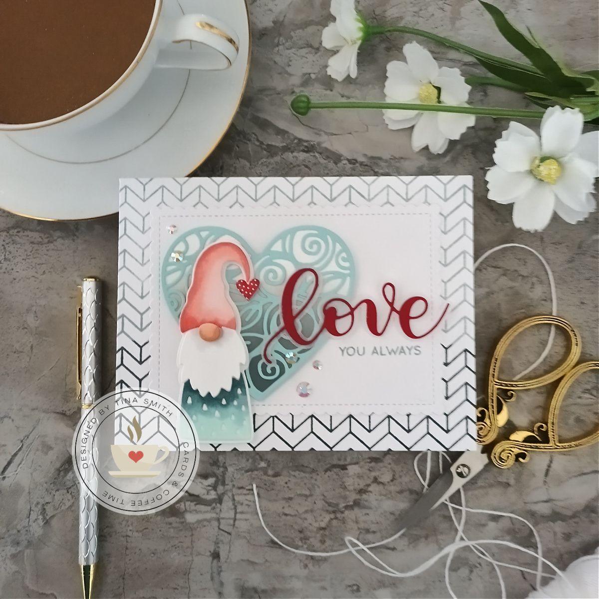 Try It Out Tuesday | Lil Gnome Valentine | Cards and Coffee Time