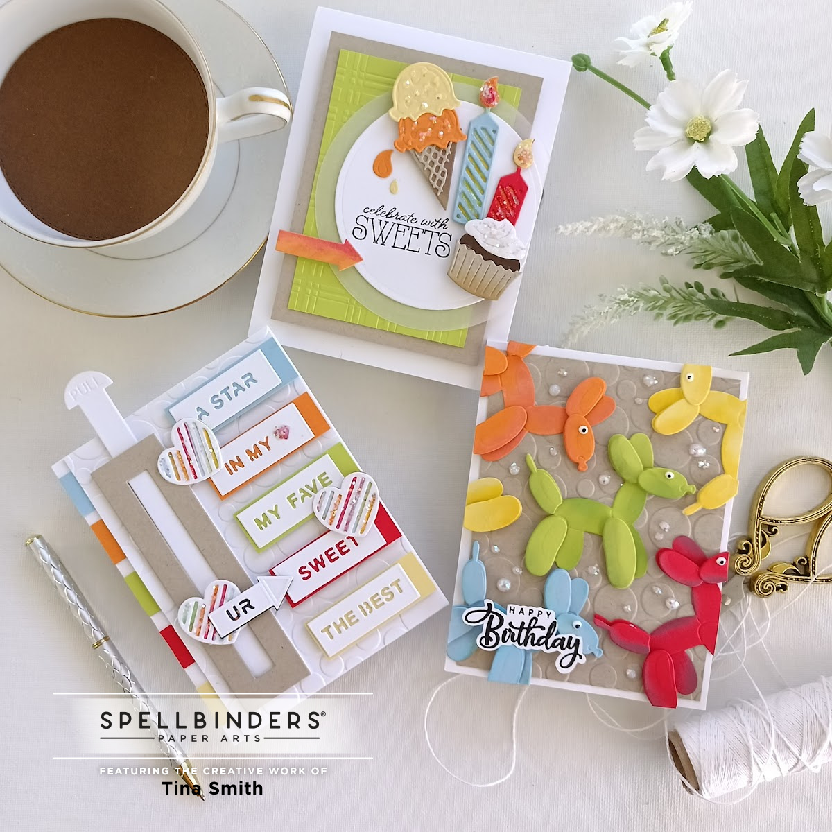 Spellbinders | Birthday Celebration Collection | Cards and Coffee Time