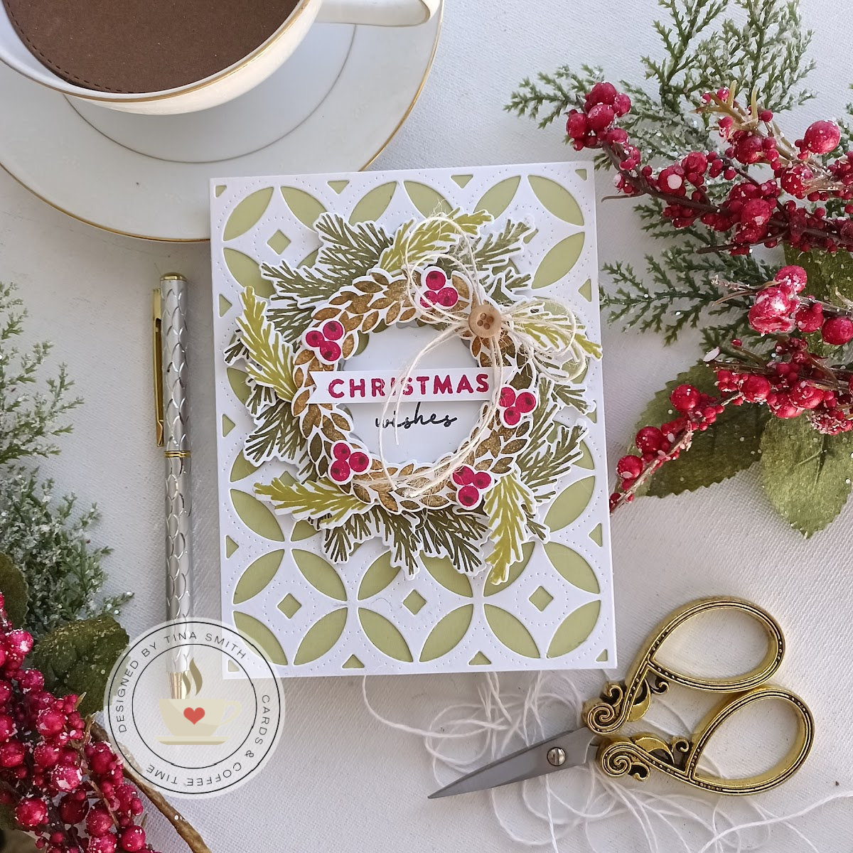 Papertrey Ink – Wonderful Wreath | Cards and Coffee Time