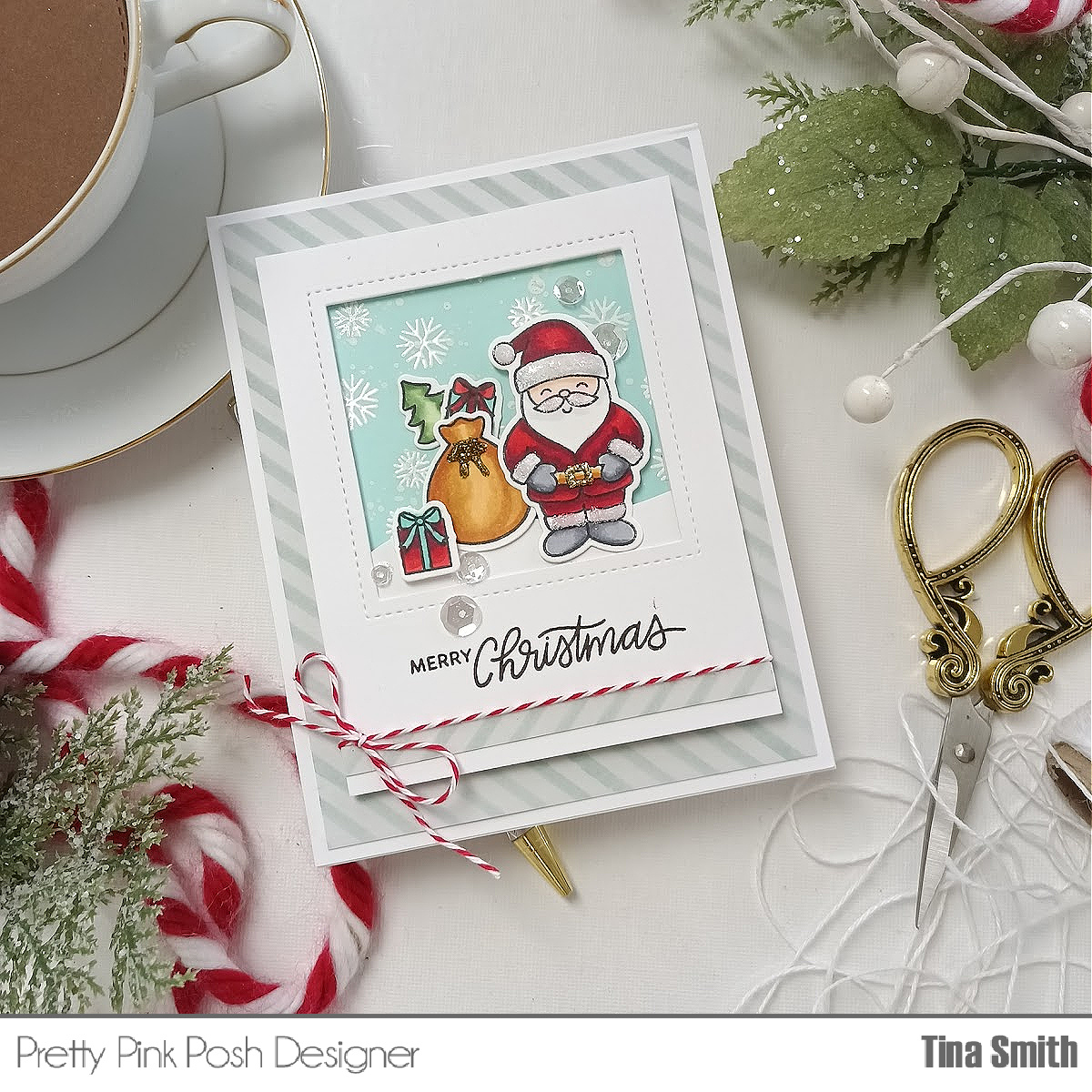 Pretty Pink Posh – Happy Santa | Cards and Coffee Time