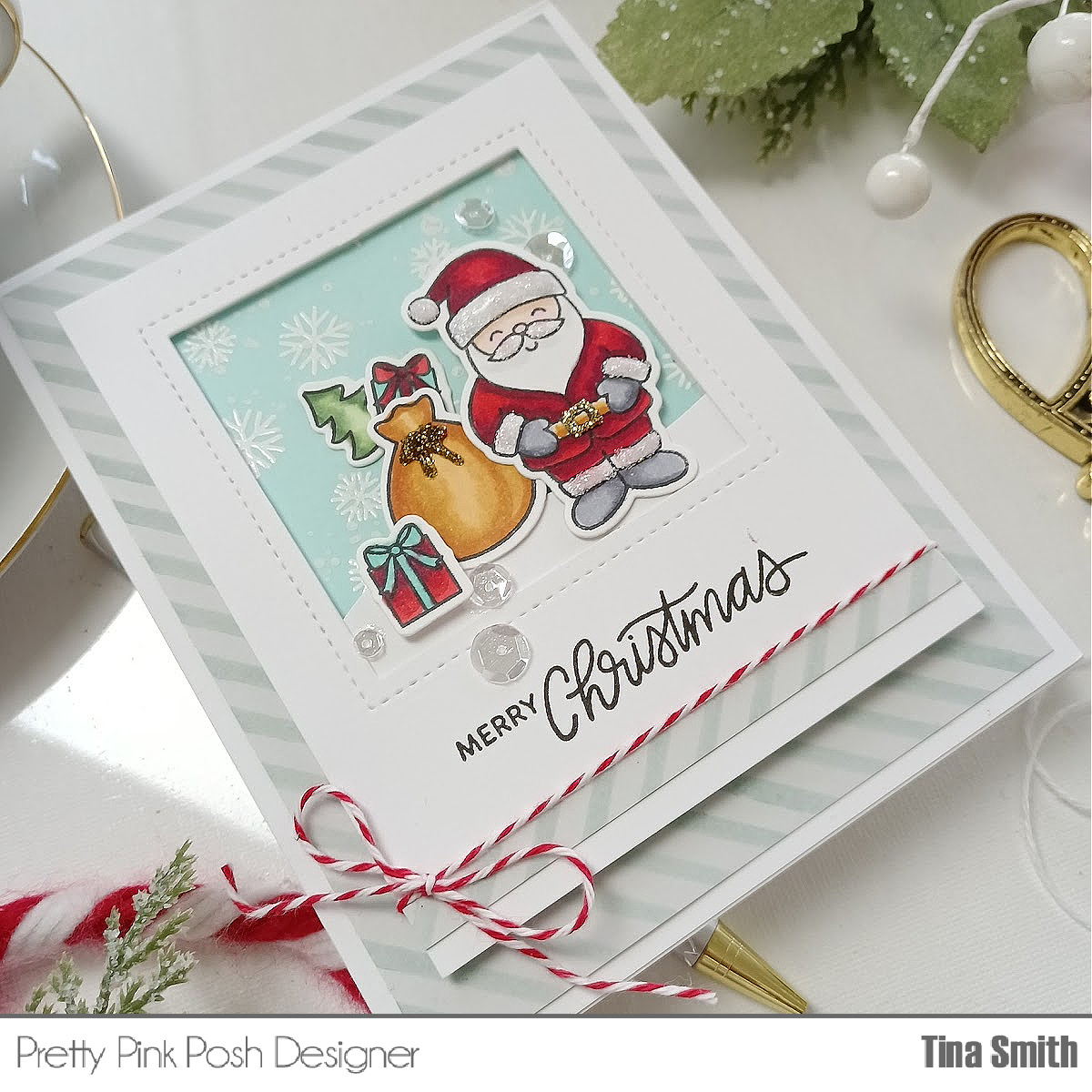 Pretty Pink Posh – Happy Santa | Cards and Coffee Time