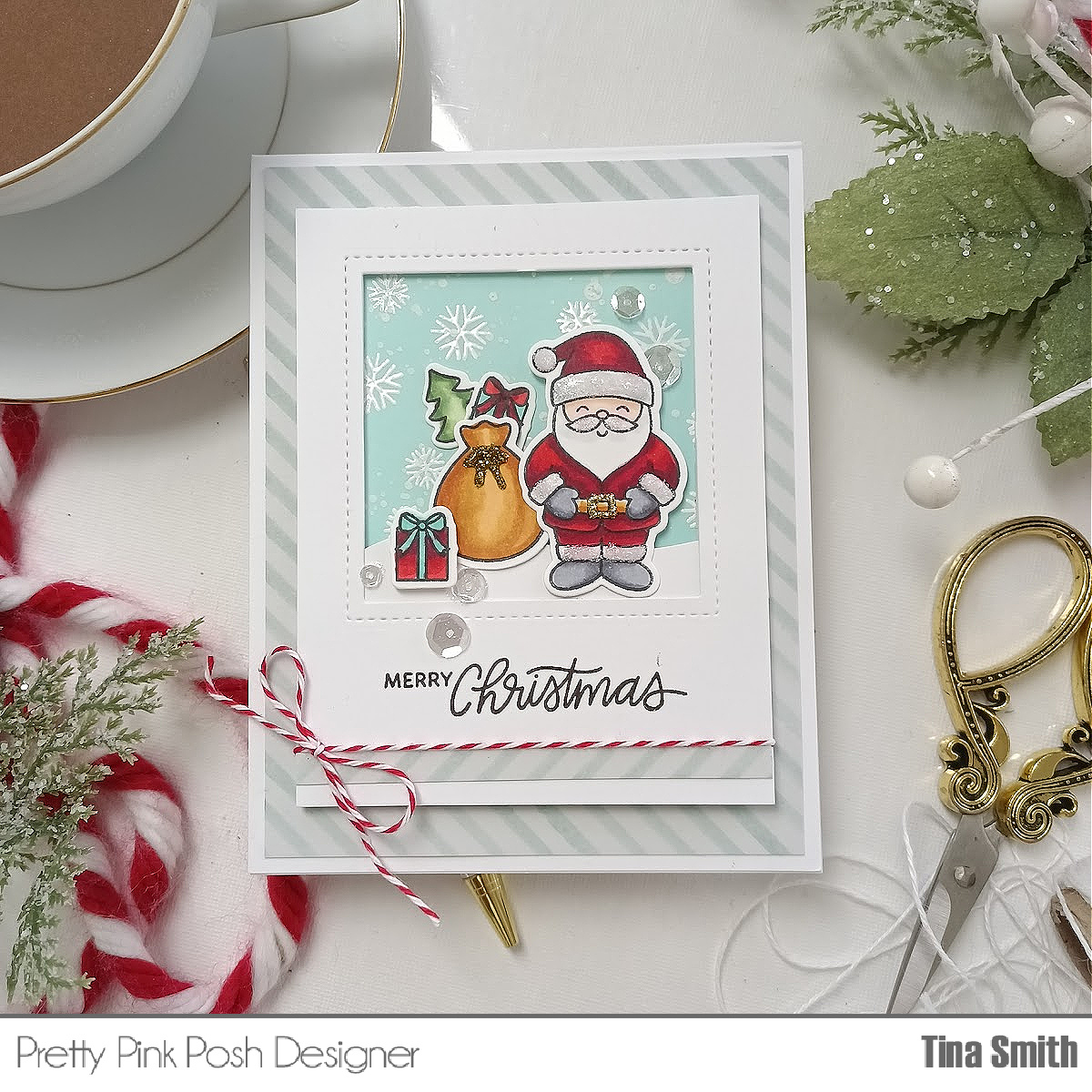 Pretty Pink Posh – Happy Santa | Cards and Coffee Time