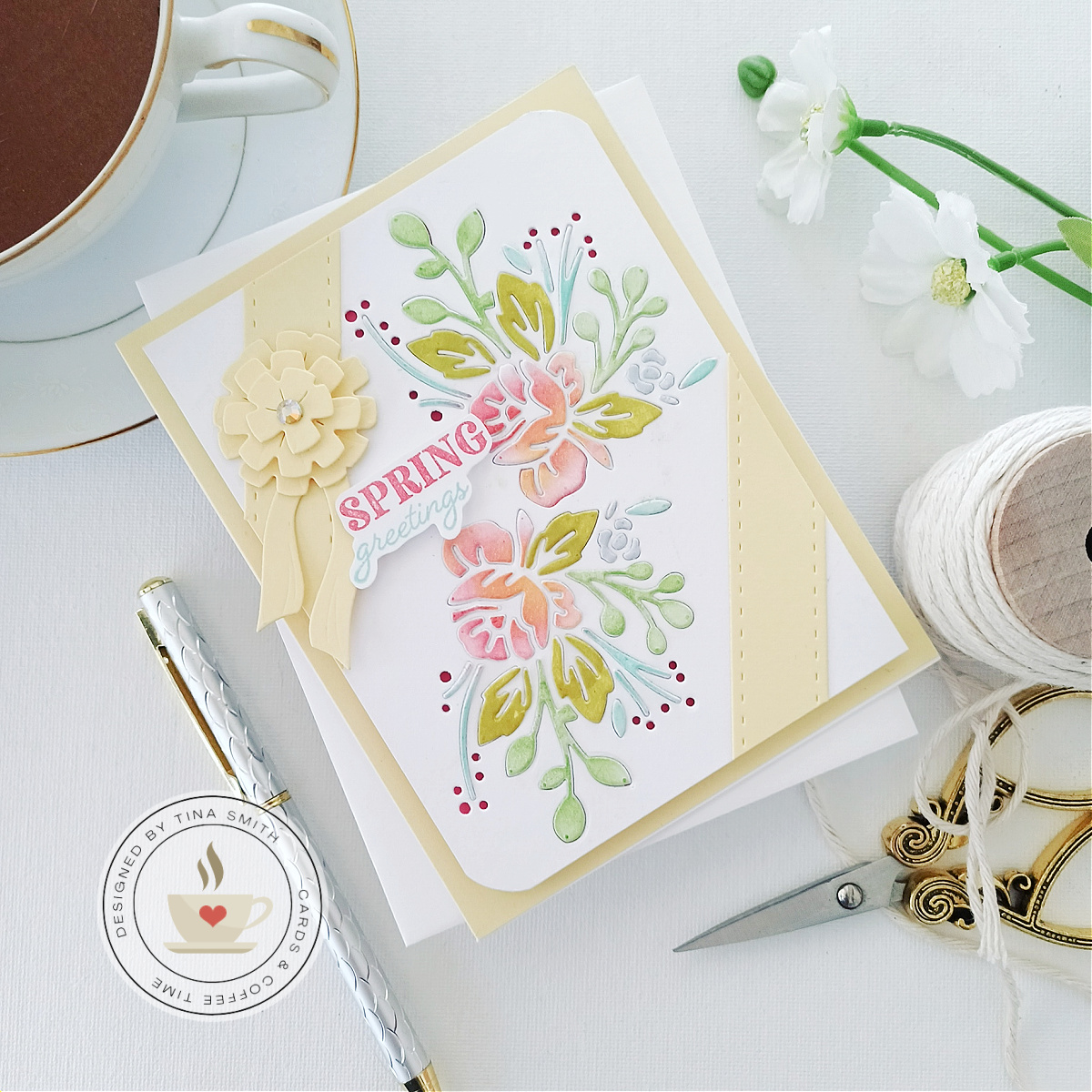 Papertrey Ink – Cornered: Spring Flowers | Cards and Coffee Time