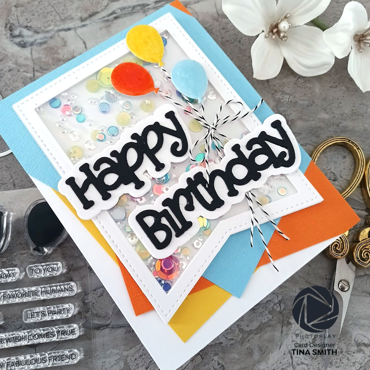 Photoplay Paper – Happy Birthday Shaker | Cards and Coffee Time