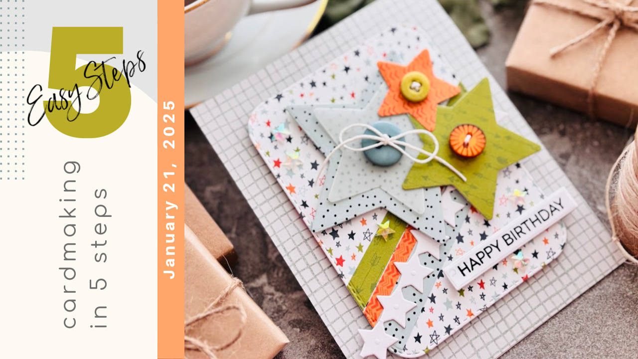 Cardmaking in 5 Easy Steps – #001 | Cards and Coffee Time