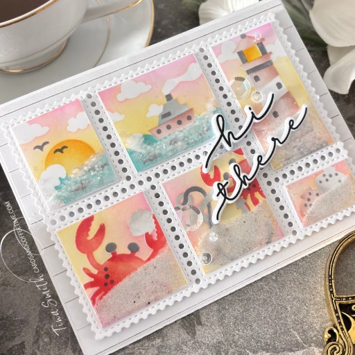 Waffle Flower Overlapping Hello Additions Stamp | Cards and Coffee Time